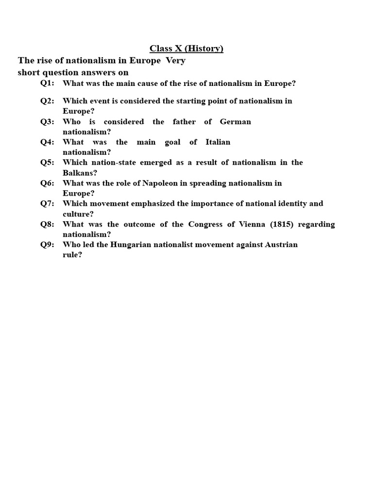 Nationalism in Europe: Key Questions | PDF