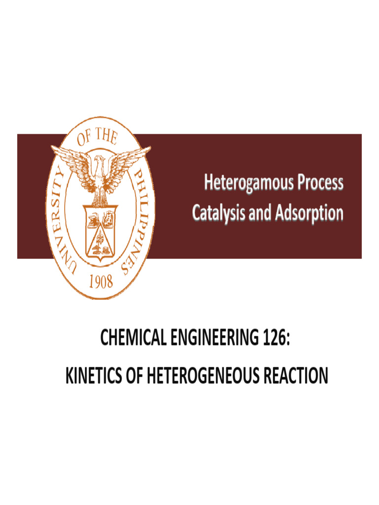 Kinetics of Heterogeneous Reaction | PDF | Adsorption | Heterogeneous ...