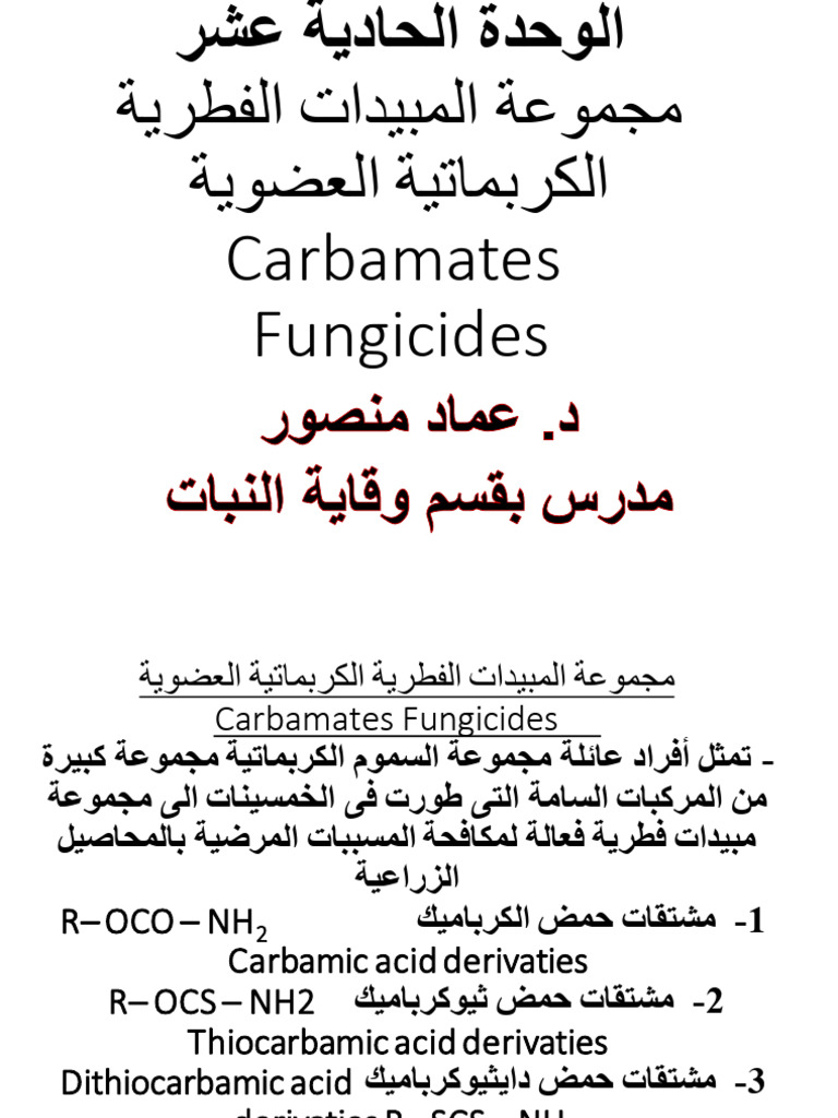 Carbamates Fungicides | PDF