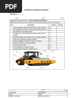 Roller Compactor Inspection Checklist | PDF | Wheeled Vehicles | Car
