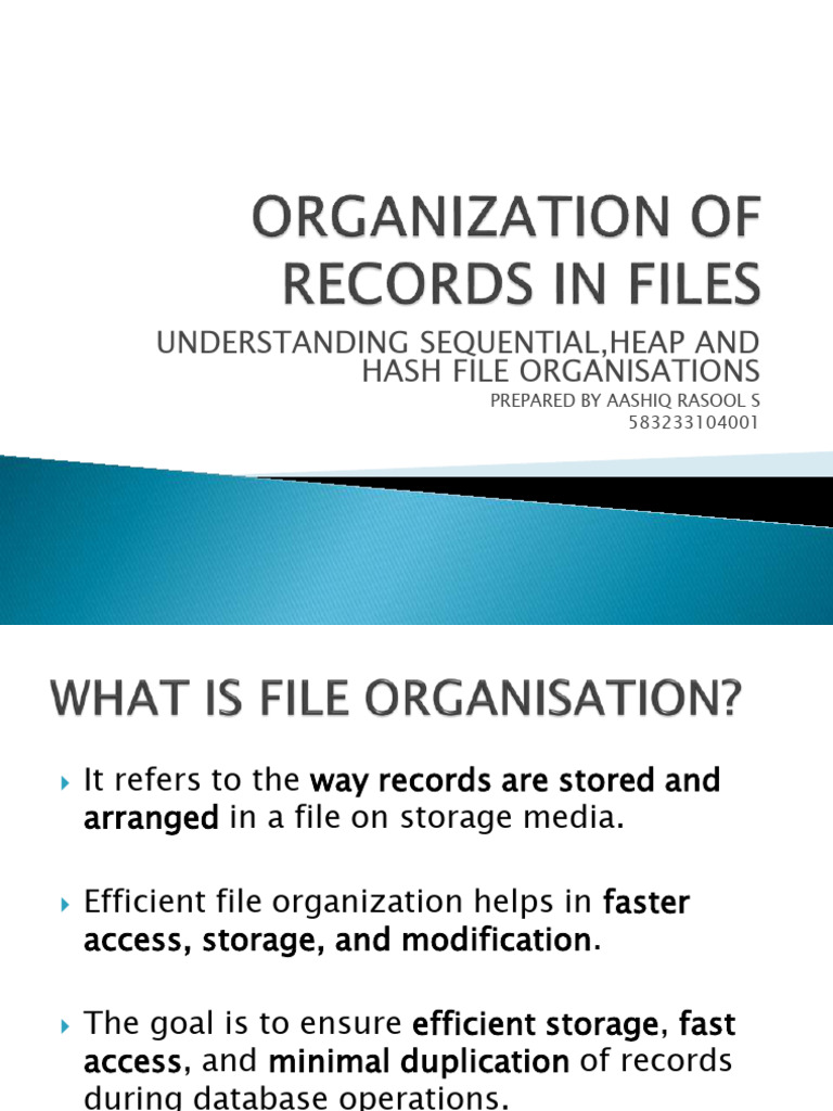 File Organization: Sequential, Heap, Hash | PDF | Computer File | Computer Data Storage