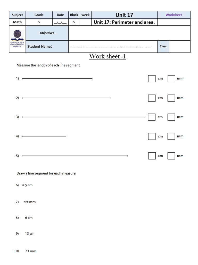 G5 - U17 - Area and Perimeter .Nmjkhnhbgvffgasdtyuik | PDF