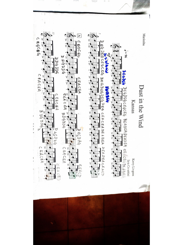 Dust in The Wind-Marimba I | PDF