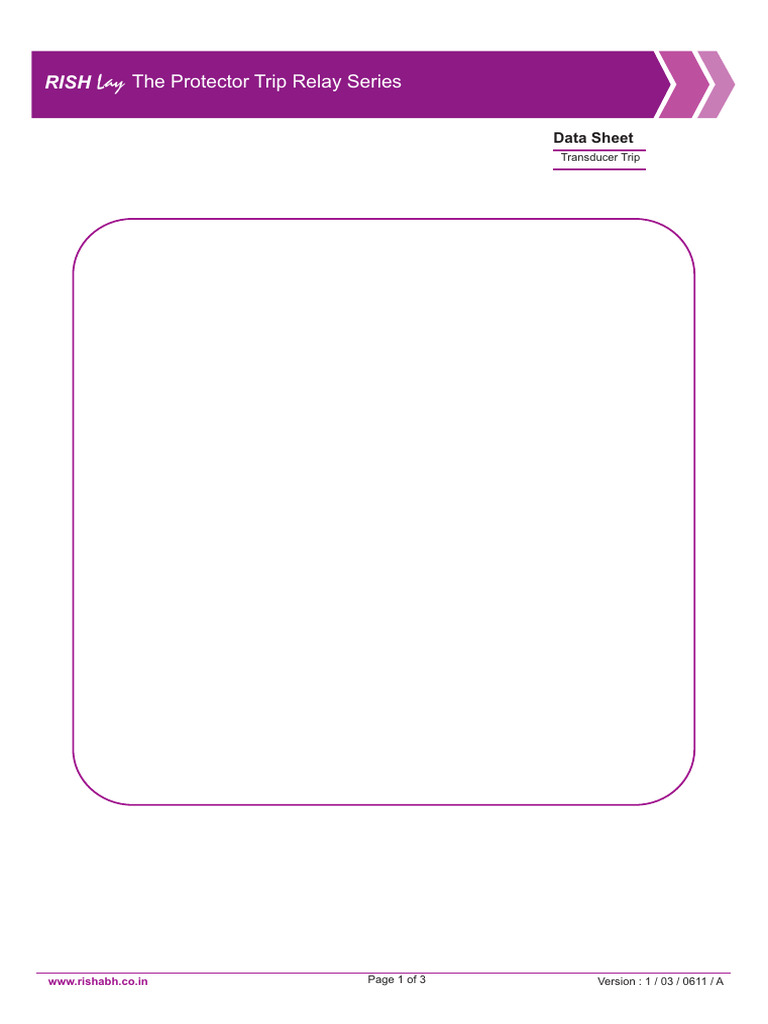 Datasheet-Rish Relay 25x-PBx - Transducer Trip Relay | PDF | Relay ...