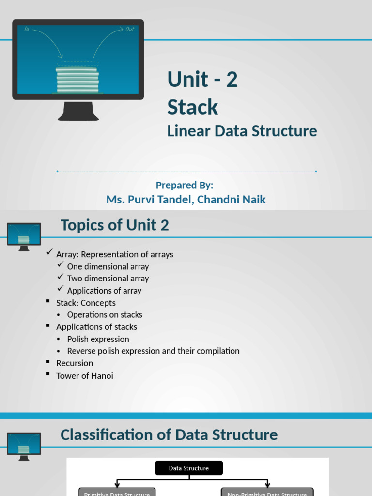 Unit-1 Stack Concepts and Operations On Stacks | PDF | Data Structure | Computer Programming