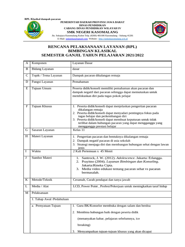 RPL Klasikal Dampak Pacaran | PDF