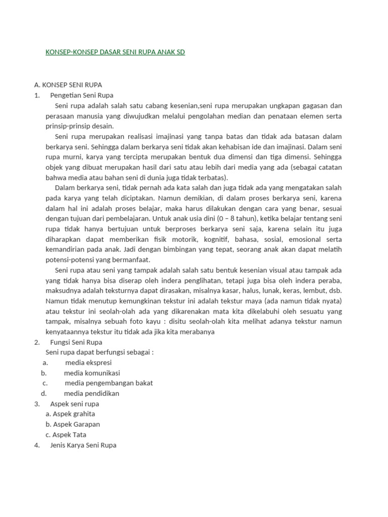 konsep seni rupa dan berkarya | PDF