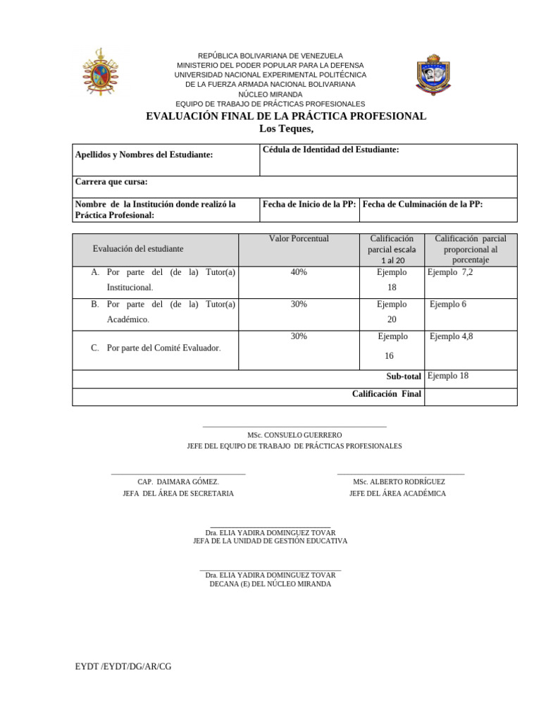 N° 13 Acta final de Práct. Prof. | PDF | Venezuela