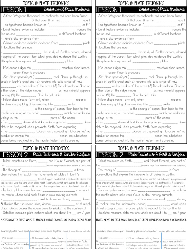 Topic 4 Plate Tectonics SE | PDF | Volcano | Plate Tectonics