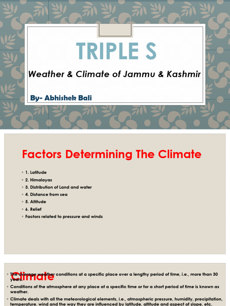Climate Overview of Jammu & Kashmir | PDF | Rain | Climate