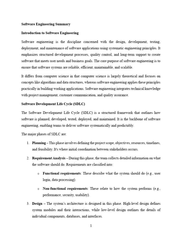 Software Engineering Overview | PDF | Software Development Process ...