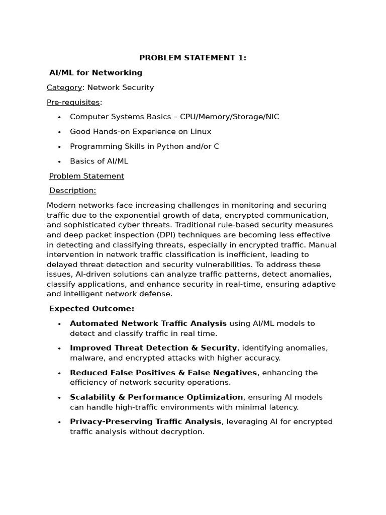 Intel Unnati Problem Statement For Industrial Training | PDF ...