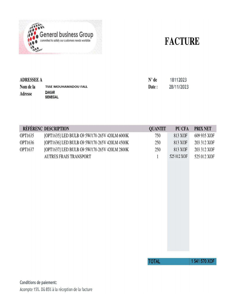 Facture Matar 5 | PDF