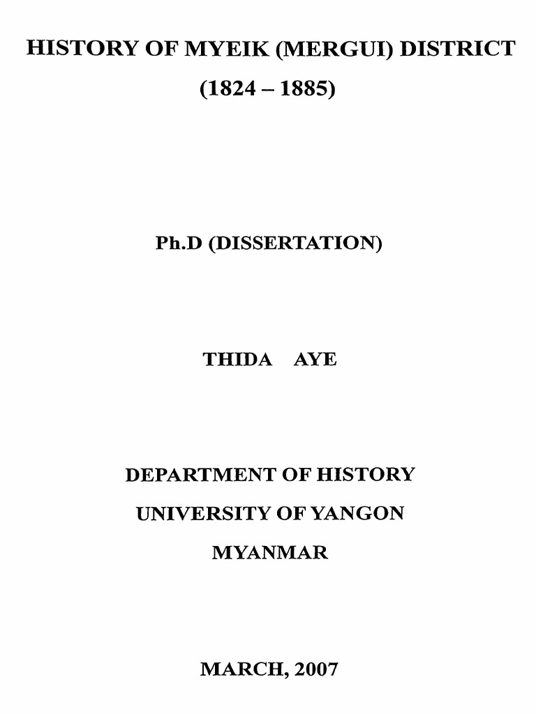 Thida Aye (History) | PDF