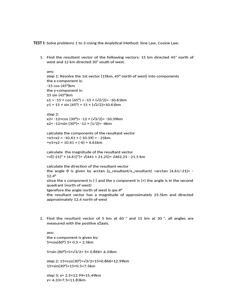 Physicsproblemset 4 | PDF | Euclidean Vector | Triangle Geometry