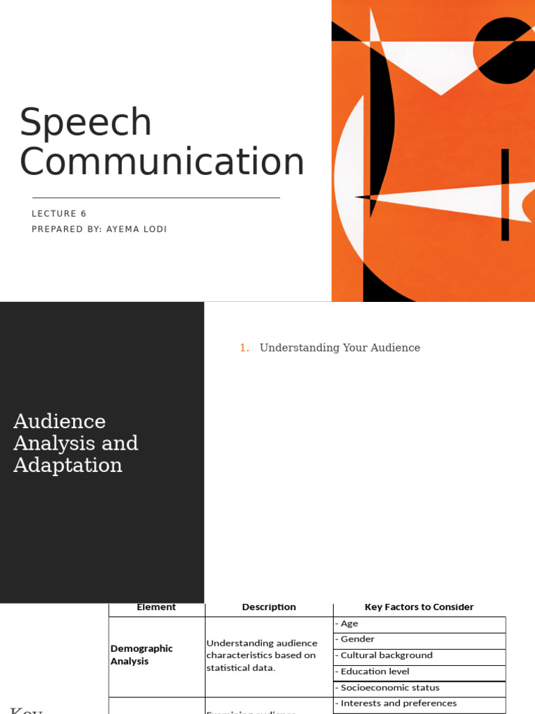 Audience Analysis and Adaptation Techniques | PDF | Communication ...