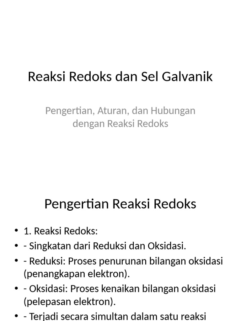 Reaksi Redoks Dan Sel Galvanik | PDF