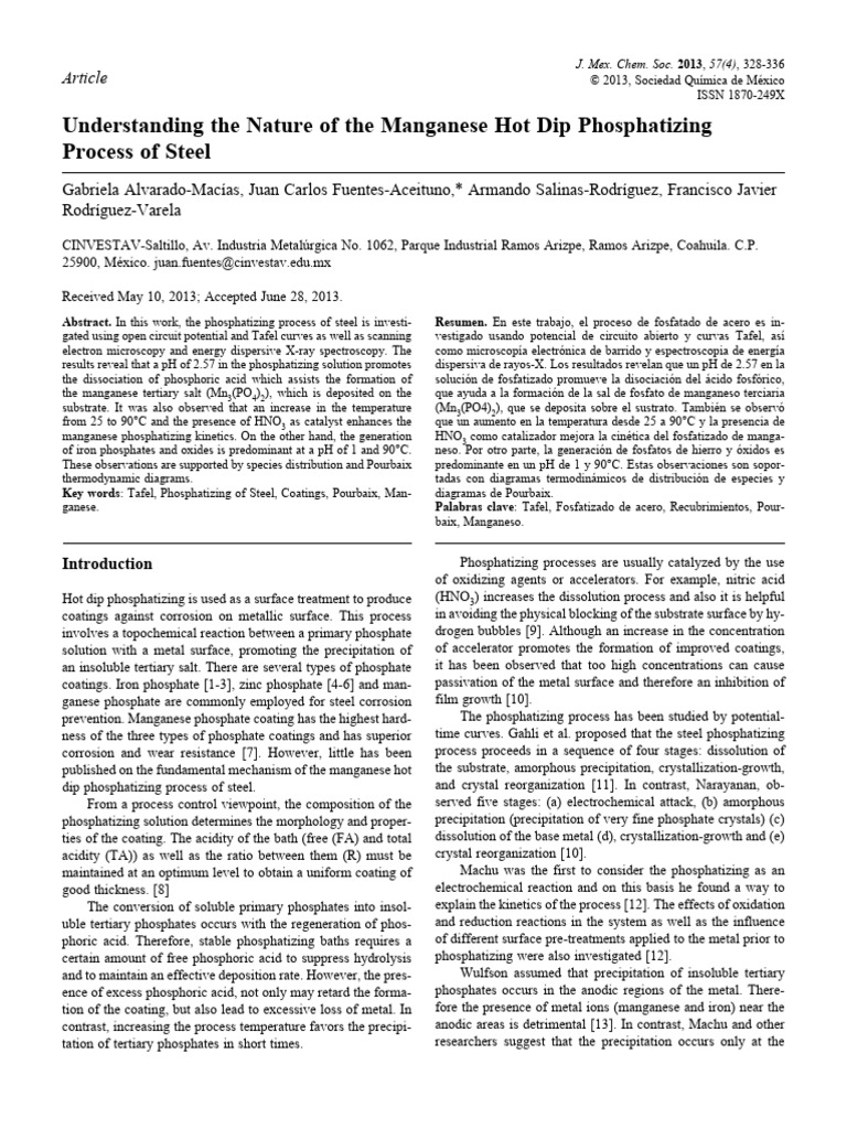 Understanding The Nature of The Manganese Hot Dip Phosphatizing Process ...
