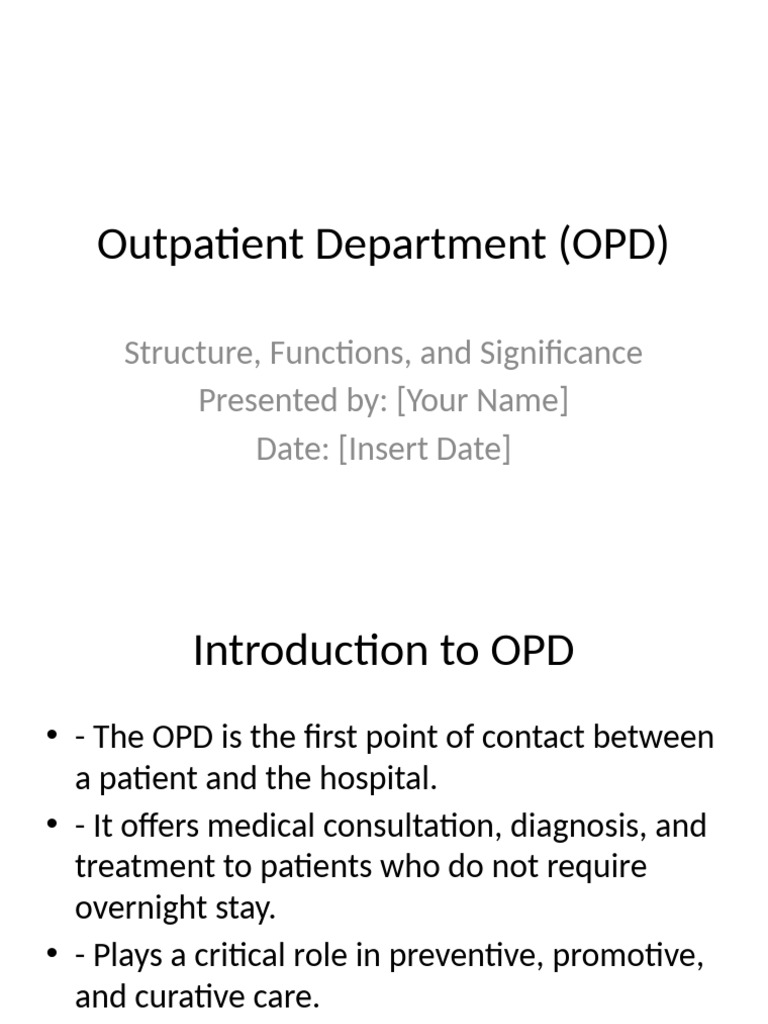 OPD Presentation With Images | PDF | Patient | Medical Diagnosis
