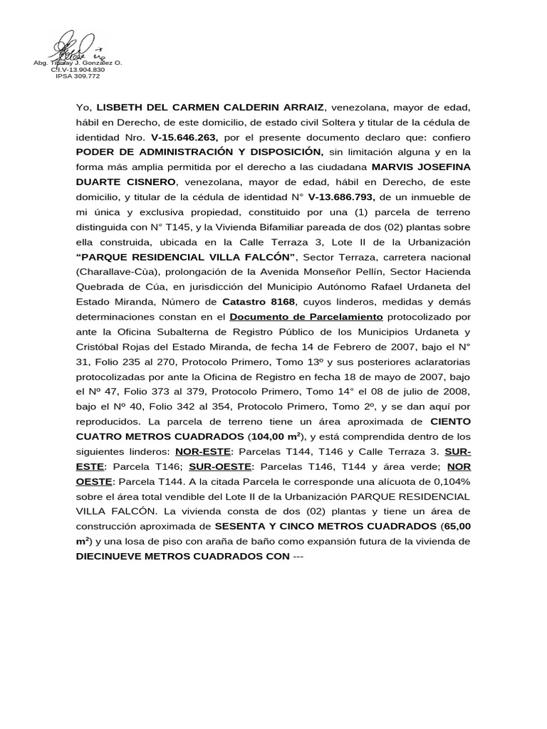 Poder Especial | PDF | Venezuela | Ley de Tierras