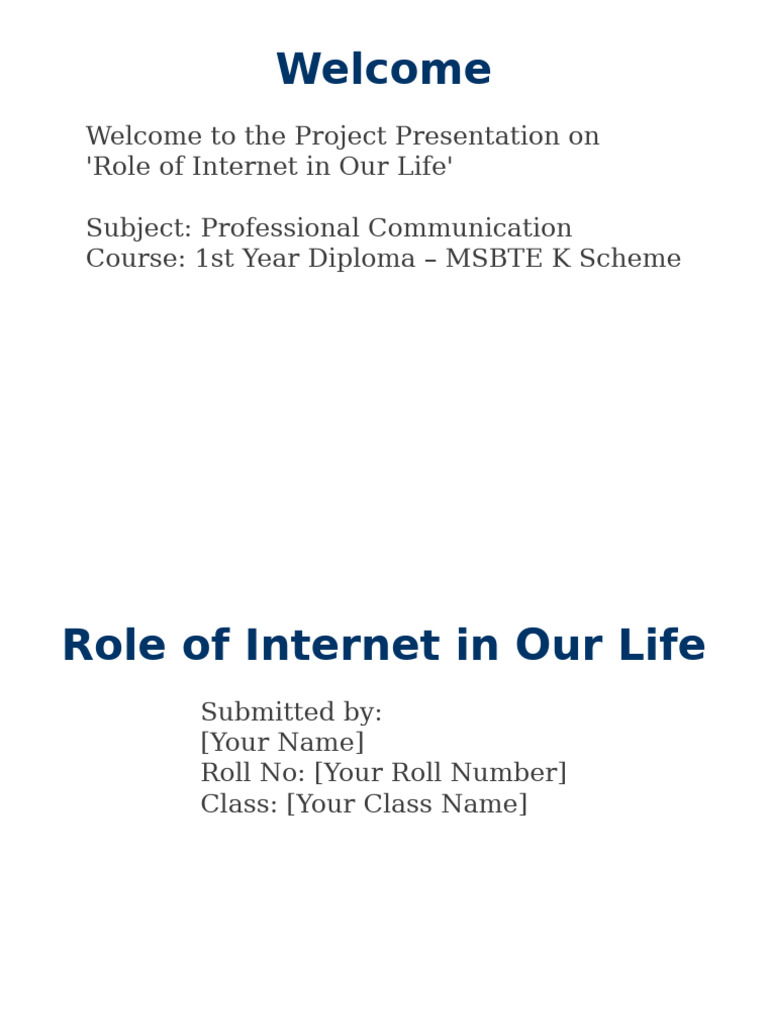 Incredible Role of Internet Presentation | PDF