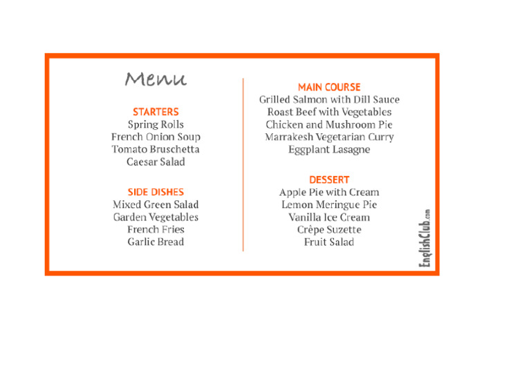 Menu 1 | PDF