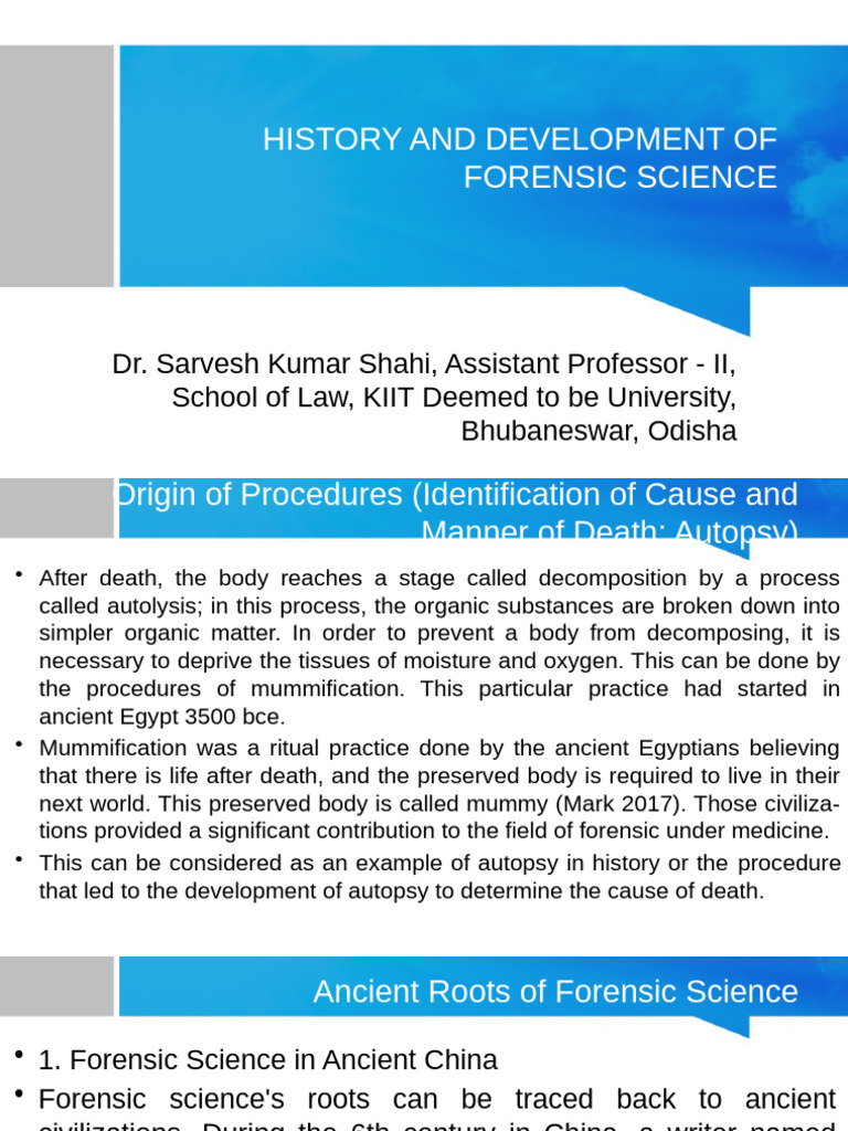 History of Forensic Science | PDF | Forensic Science | Dna Profiling