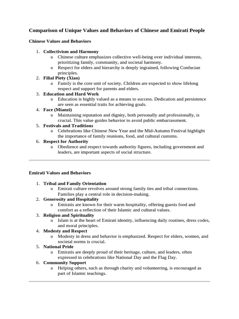 Cultural Values: China vs. UAE | PDF | Social Psychology