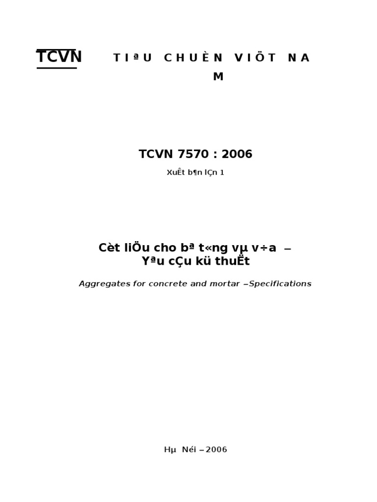 TCXDVN 7570 - 2006 Cot Lieu Cho BT Va Vua | PDF | Chimie physique | Chimie