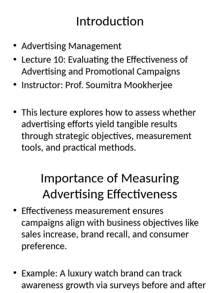 Evaluating Advertising Effectiveness | PDF