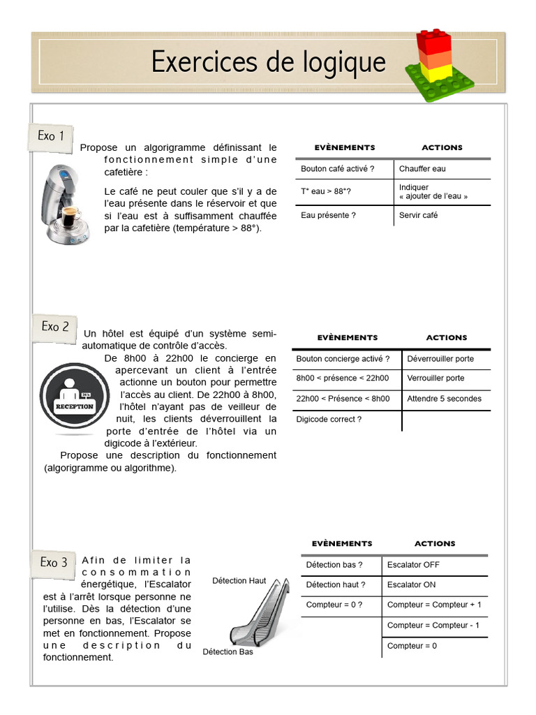 Exercices de logigramme pour 4ème | PDF