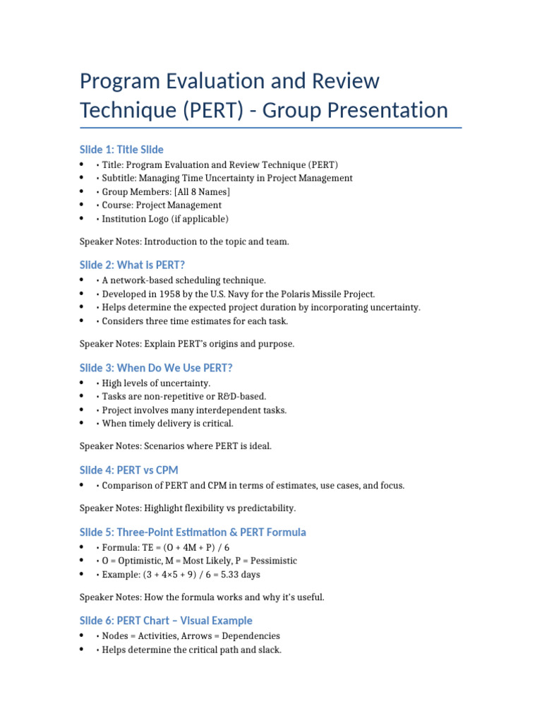 Understanding PERT in Project Management | PDF | Project Management ...
