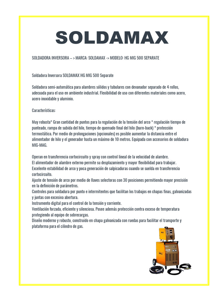 Soldamax Hgmig 500 | PDF