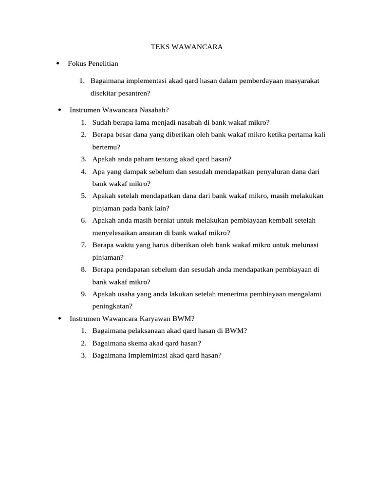 Teks Wawancara | PDF