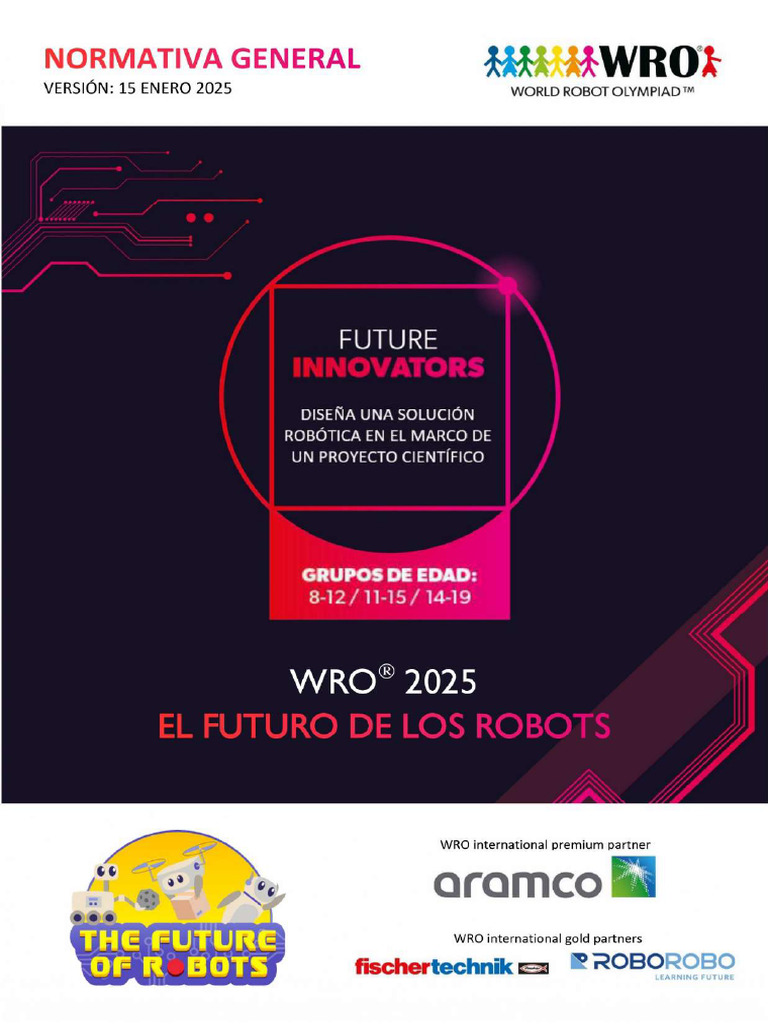 WRO-2025-Normativa-general-Future-Innovators | PDF | Robot | Robótica