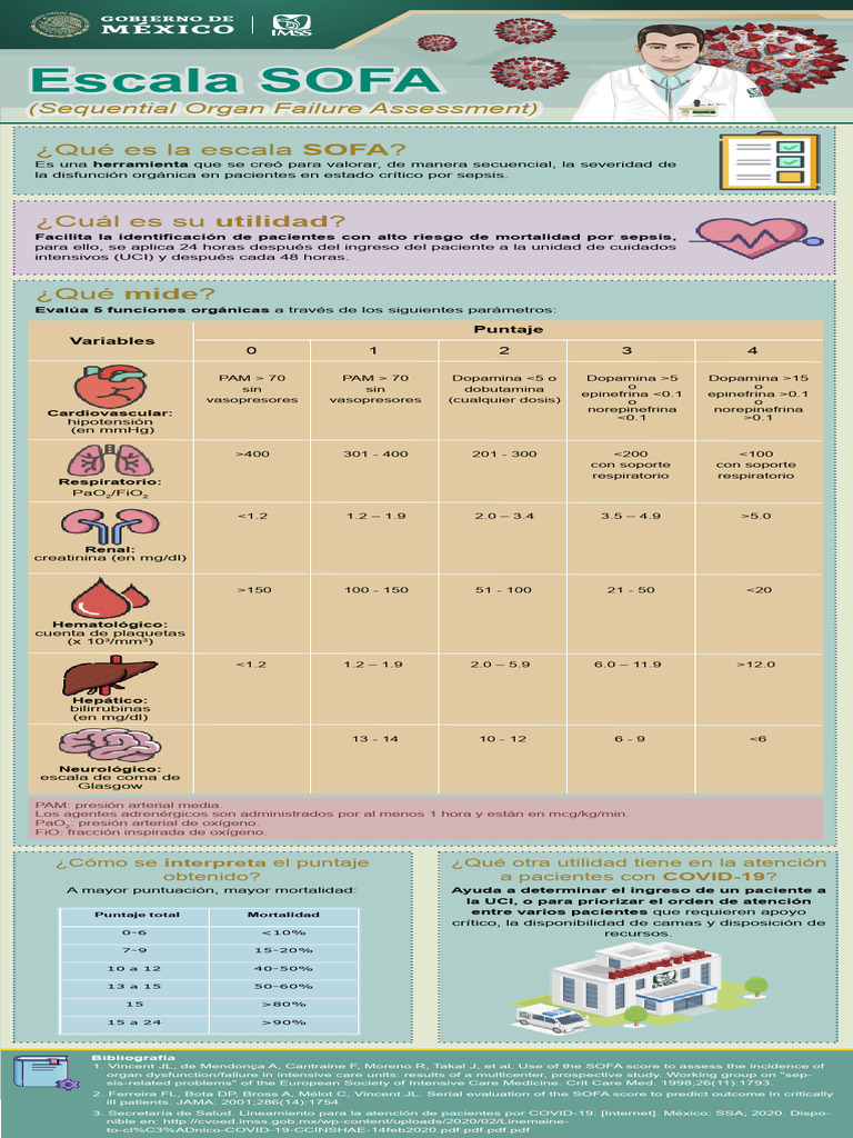 Infografía - Escala SOFA | PDF | Septicemia | Medicina de Cuidados ...