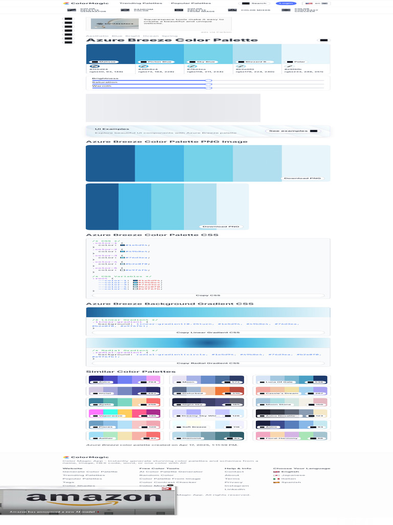 Azure Breeze Color Palette Guide | PDF | Rgb Color Model | Color
