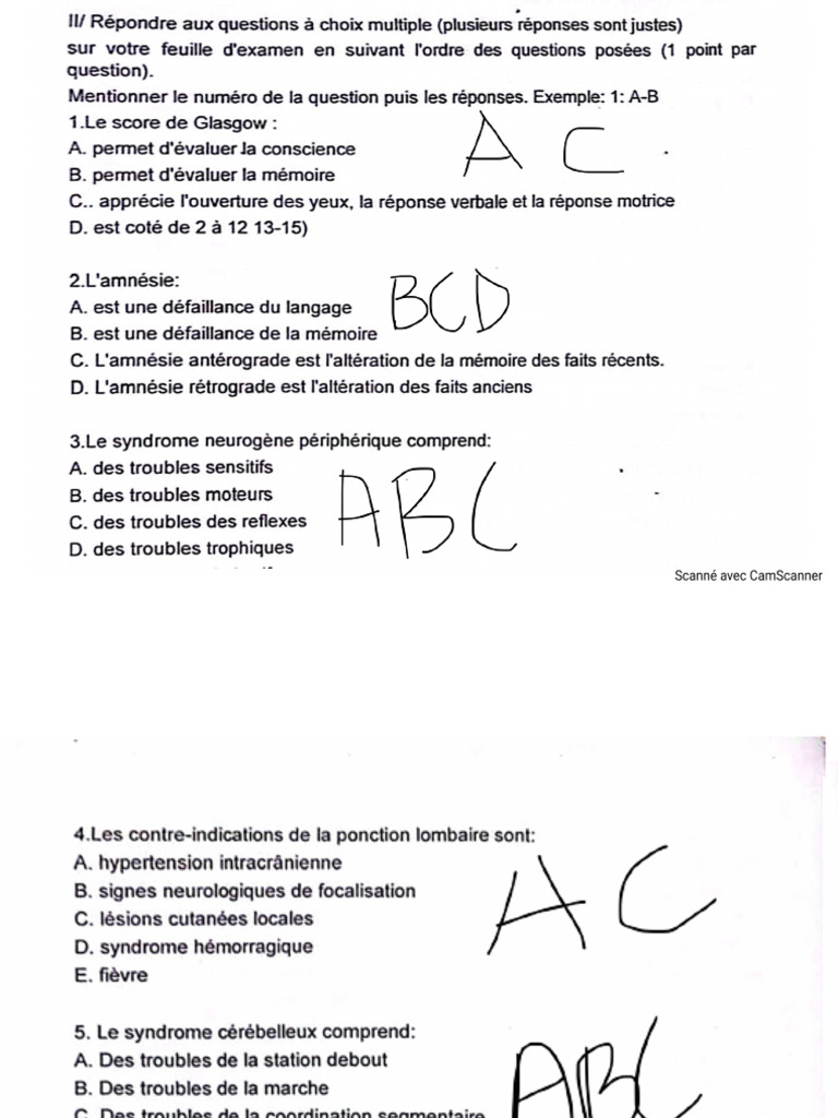 Devoir de Neurologie | PDF