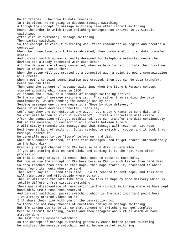 (English) Lec-19 - What Is Message Switching in Computer Networks ...