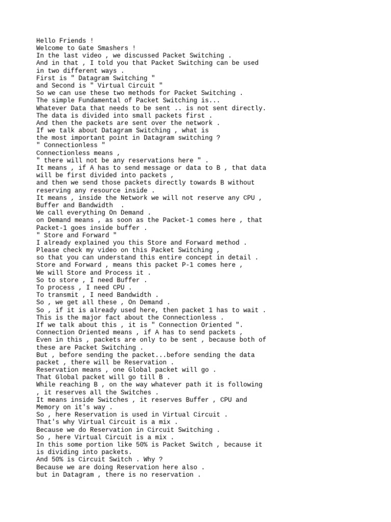 (English) Lec-18 - Datagram Switching Vs Virtual Circuit Switching in ...