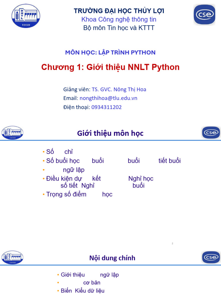 Bai 1 - Gioi Thieu Python | PDF
