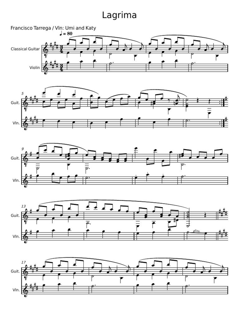 Lagrima - Francisco Tarrega | PDF