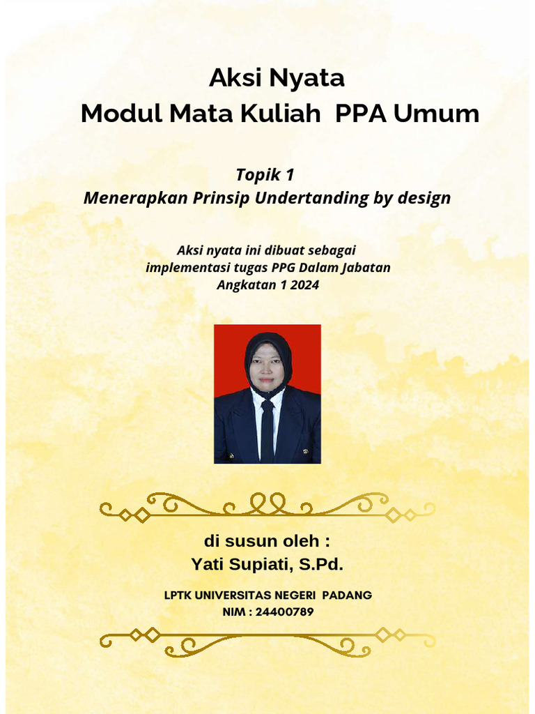 Aksi Nyata Mata Kuliah PPA Umum Topik 1 Undertanding by Design (UbD) - Compressed | PDF