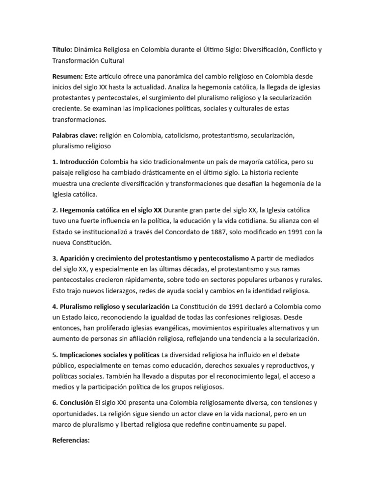 Religiones en Colombia | PDF | protestantismo | Colombia