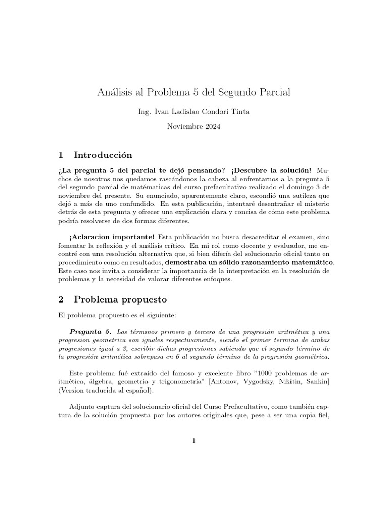Análisis P5 Segundo - Parcial | PDF | Aritmética | Geometría