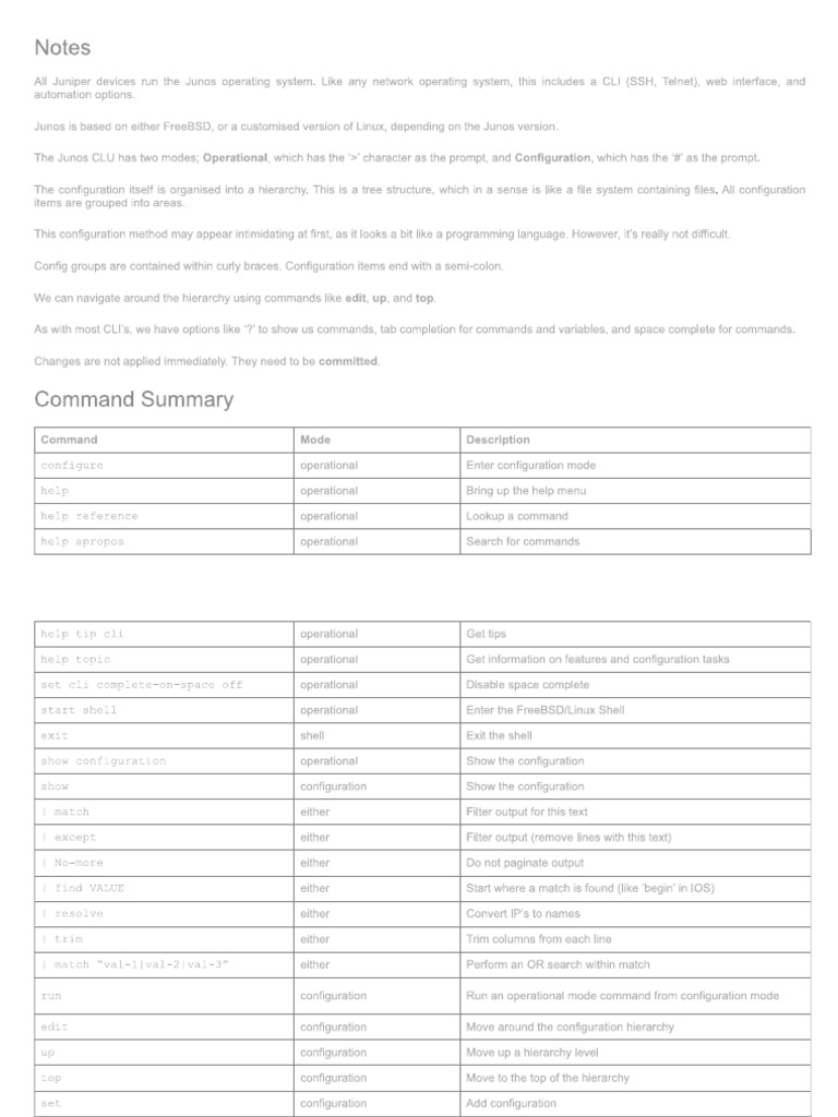 Junos CLI | PDF