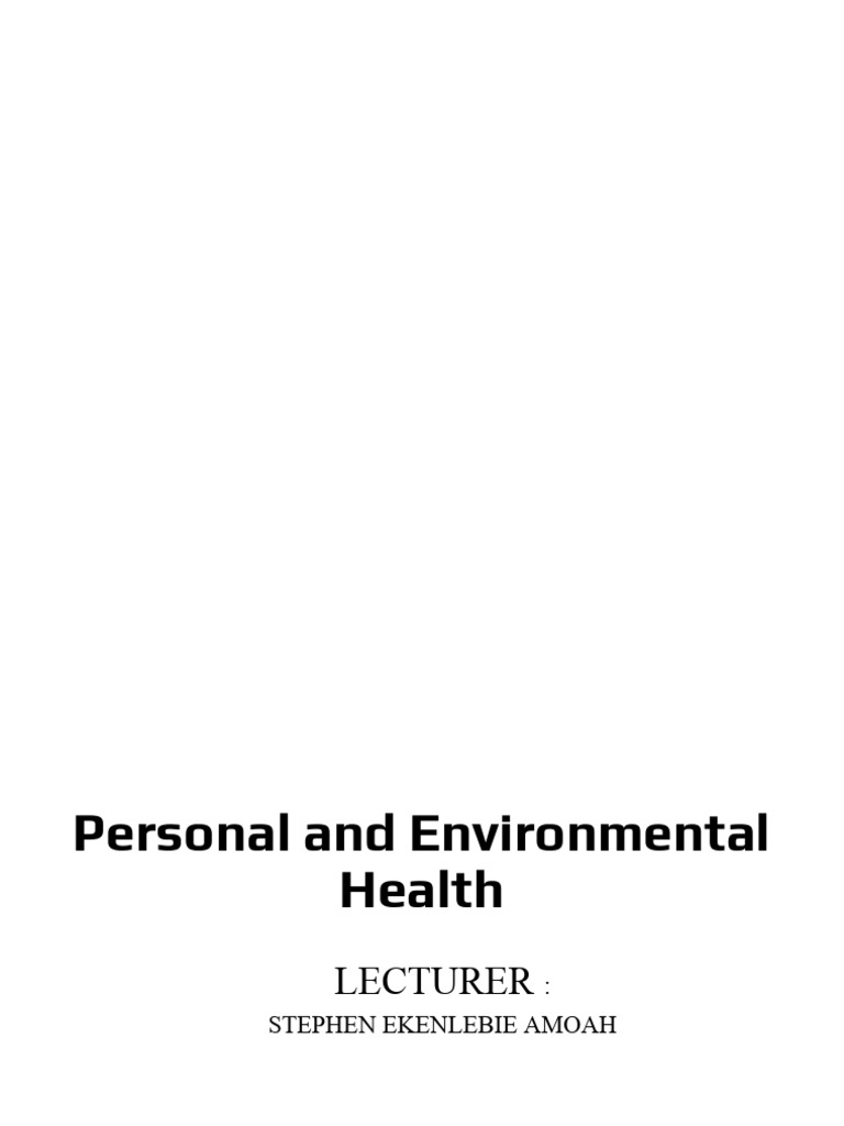 Understanding Personal and Environmental Health | PDF | Hygiene ...