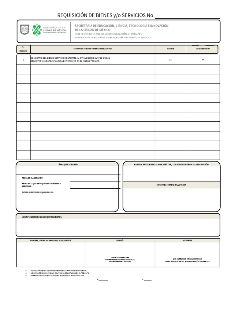 Formato Requisicion | PDF