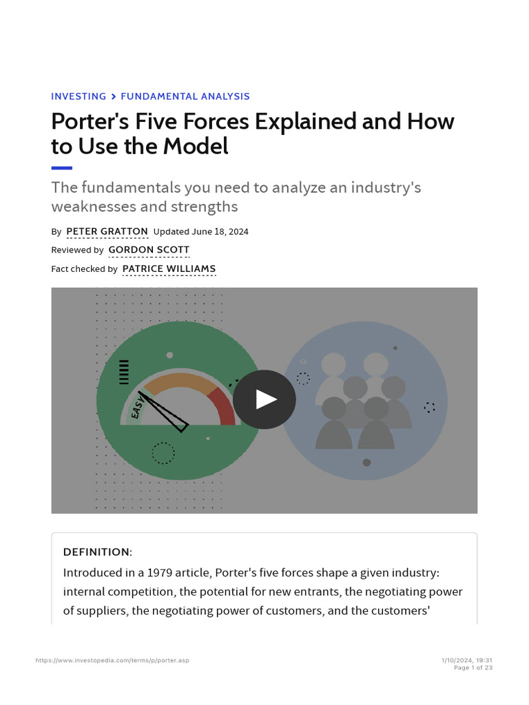 Porter's Five Forces Explained and How To Use The Model | PDF | Supply ...