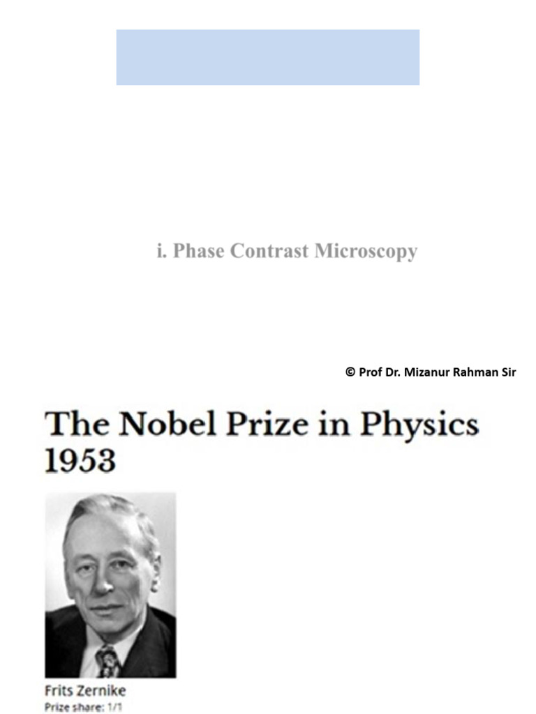 Phase Contrast Microscopy Overview | PDF | Microscopy | Microscope